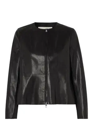 Nour Hammour Paneled Leather Jacket - Black