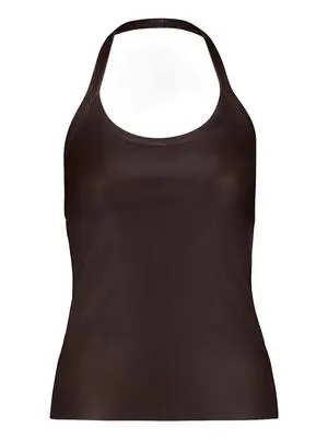 Stouls Leather Halter Top - Grey