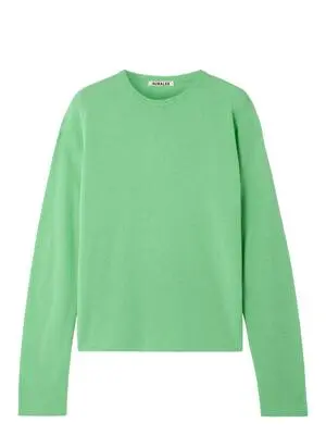 Auralee Cashmere And Silk-Blend Sweater Mint