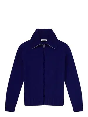 JIL SANDER Zip-up Wool-blend Sweater - Blue