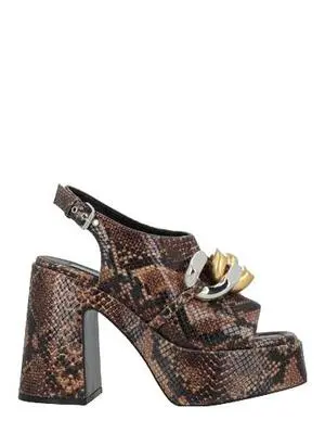 Stella McCartney Snakeskin-print Sandals - Brown