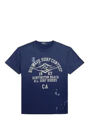 Polo Ralph Lauren Classic Fit Jersey Graphic T-shirt T-shirt Size Cotton - Navy