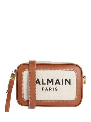 Balmain Canvas And Leather Camera Bag - Ivory