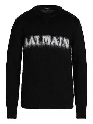 Balmain Mohair And Wool Blend Sweater - Black