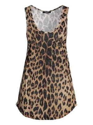 Balmain Leopard-print Tank Top - Camel