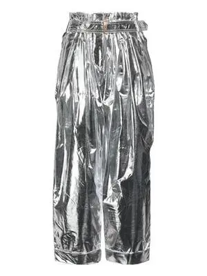 Balmain Tapered Lamé Pants - Silver