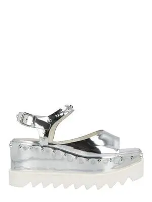 Stella McCartney Slingback Wedge Sandals - Silver