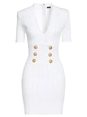 Balmain Mini Bodycon Dress - White