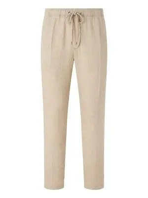 JAMES PERSE Straight-leg Garment-dyed Linen Trousers - Neutrals