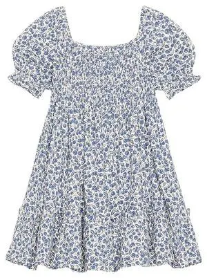Polo Ralph Lauren Short Sleeve Floral Smocked Dress - Blueberry Fields