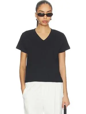LESET Margo V Neck Tee - Black