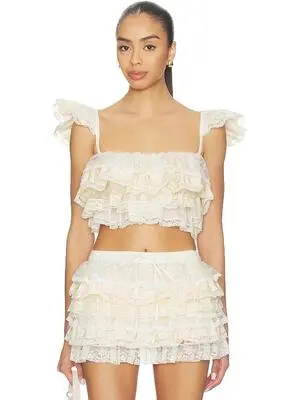 YUHAN WANG Ruffle Lace Tier Cami Top - Multi