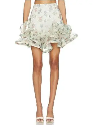 LA FUORI Petal Cascade Mini Skirt - Yellow