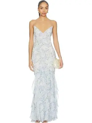 For Love & Lemons X Elea Maxi Dress - Blue