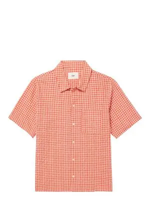 Folk Gabe Cotton-blend Seersucker Shirt - Red