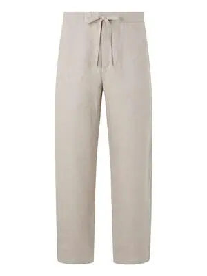 De Bonne Facture Lounge Straight-Leg Linen Trousers Ecru