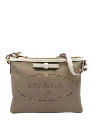 Prada 2000-2012 Canvas Canapa Logo Crossbody Bag - Brown