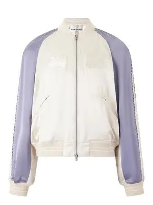 Acne Studios Oskol Dragon Embroidered Satin Bomber Jacket - Brown