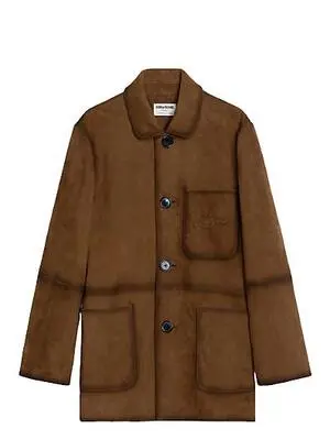Zadig&Voltaire Venzia Patch-pocket Suede Jacket - Cognac
