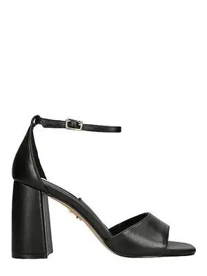 Steve Madden Leather Heeled Sandals - Black