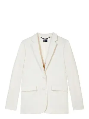 The Kooples Notch-lapel Regular-fit Stretch-woven Blazer - Ecru