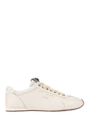 Kurt Geiger Islington Suede Trainers - Bone/comb