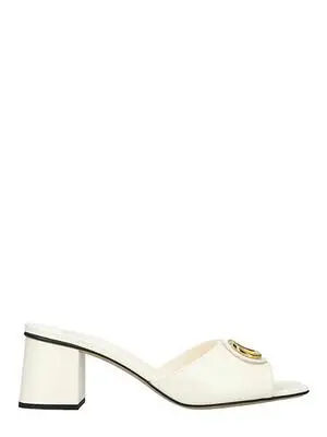 Valentino Garavani Vlogo 60 Leather Heeled Mules - Bone