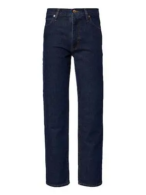 FRAME The Borrowed Straight-leg Mid-rise Stretch-cotton Jeans - Taboo