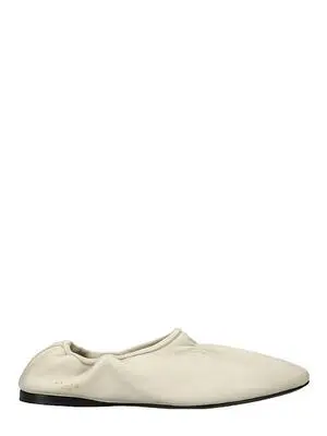Alaïa Ruched Slipper Leather Flats Bone