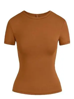 SKIMS Slim-Fit Stretch-Cotton T-Shirt Chai