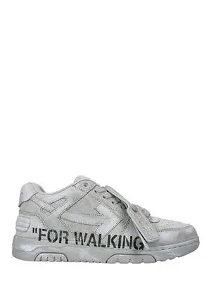 Off-White Leather Low-top Trainers - Grey