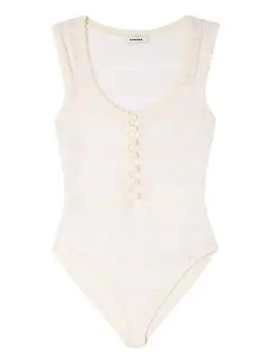 Sandro Sleeveless Knitted Bodysuit - Ecru