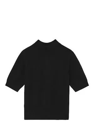 REISS Funnel-neck Cotton And Wool-blend Jumper - Black