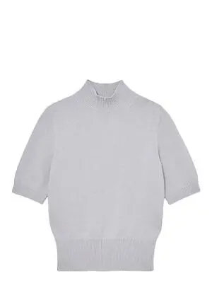 REISS Funnel-neck Cotton And Wool-blend Jumper - Grey