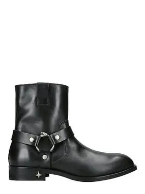 DUKE + DEXTER Harley Leather Biker Boots - Black