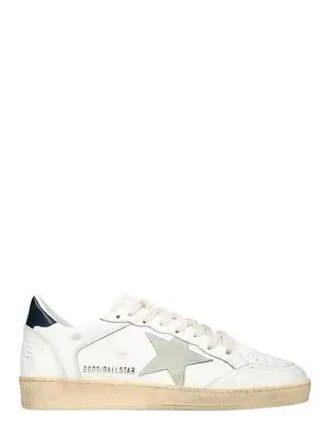 GOLDEN GOOSE Ballstar Low-Top Leather Trainers White/navy
