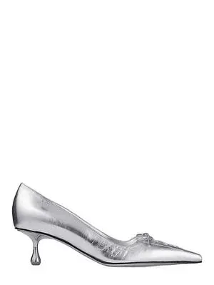JIMMY CHOO Scarlett 50 Metallic-leather Courts - Silver