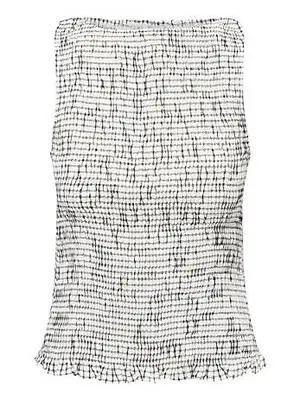 AMY LYNN Sonya Shirred Cotton-poplin Top - Mono