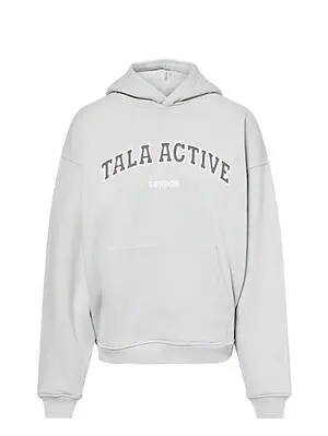 TALA Relaxed-fit Embroidered Logo Cotton-blend Hoodie - Sage