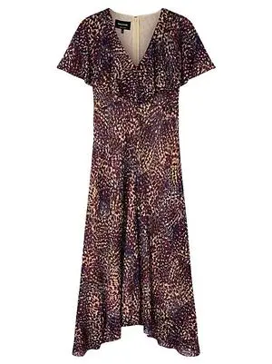 Whistles Abstract-print V-neck Midi Dress - Multi-coloured