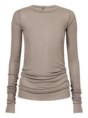Rick Owens Rick Owens Ribbed Long-Sleeves Knitted T-Shirt Dust