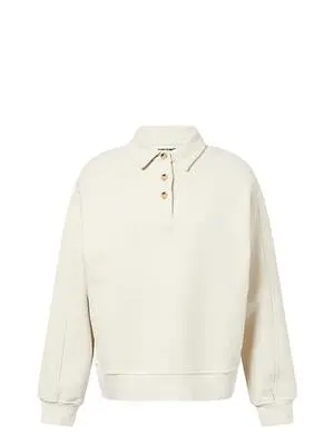 THE COUTURE CLUB Emblem-embroidered Rugby Polo Sweatshirt - Bone