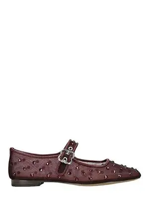 Sam Edelman Michaela Shine Mesh Mary-Jane Flats Red