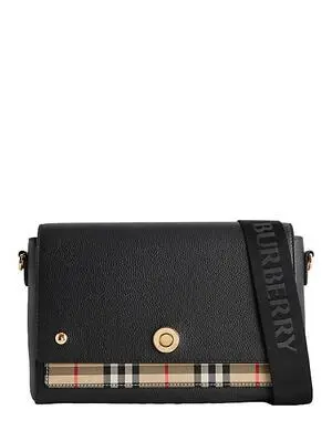 Burberry Note Leather Cross-body Bag - Black