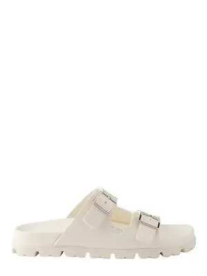 Prada Double-buckle Rubber Slides - Neutral