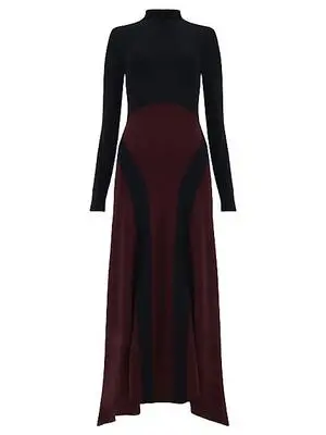 LEEM Patterned Knitted Maxi Dress - Red