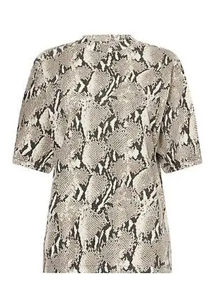 ANINE BING Avi Python-print Cotton T-shirt - Washed Python
