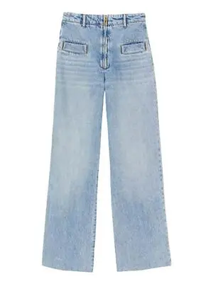 Sandro Oslo High-rise Wide-leg Jeans - Bleus