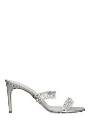 Rene Caovilla Chandelier Jewel-embellished Heeled Sandals - Grey