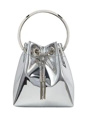 JIMMY CHOO Metallic-woven Cross-body Bag - Silver